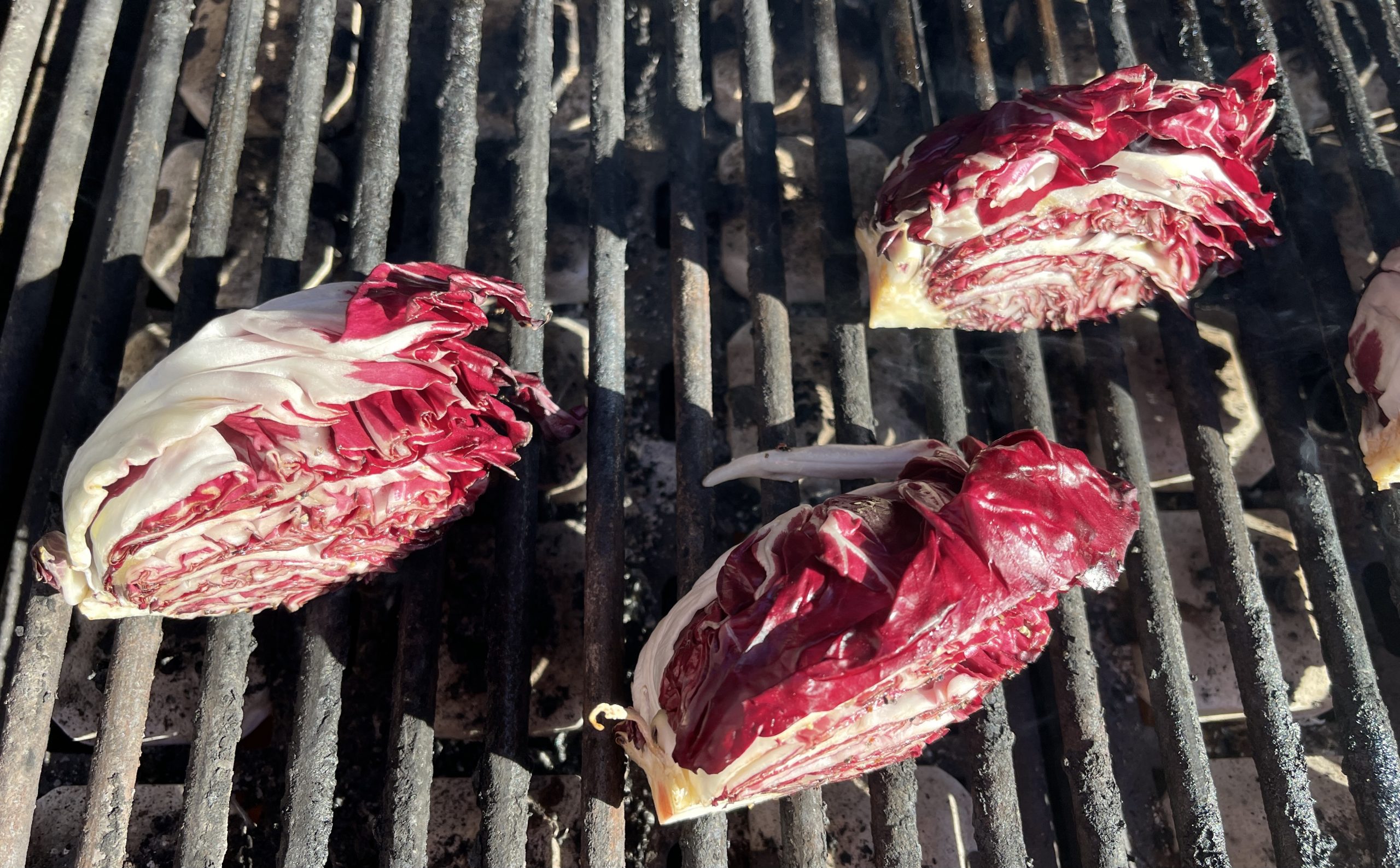 Grilled Radicchio with Honeyed Almonds, Balsamic, and Parmesan – GF Chow